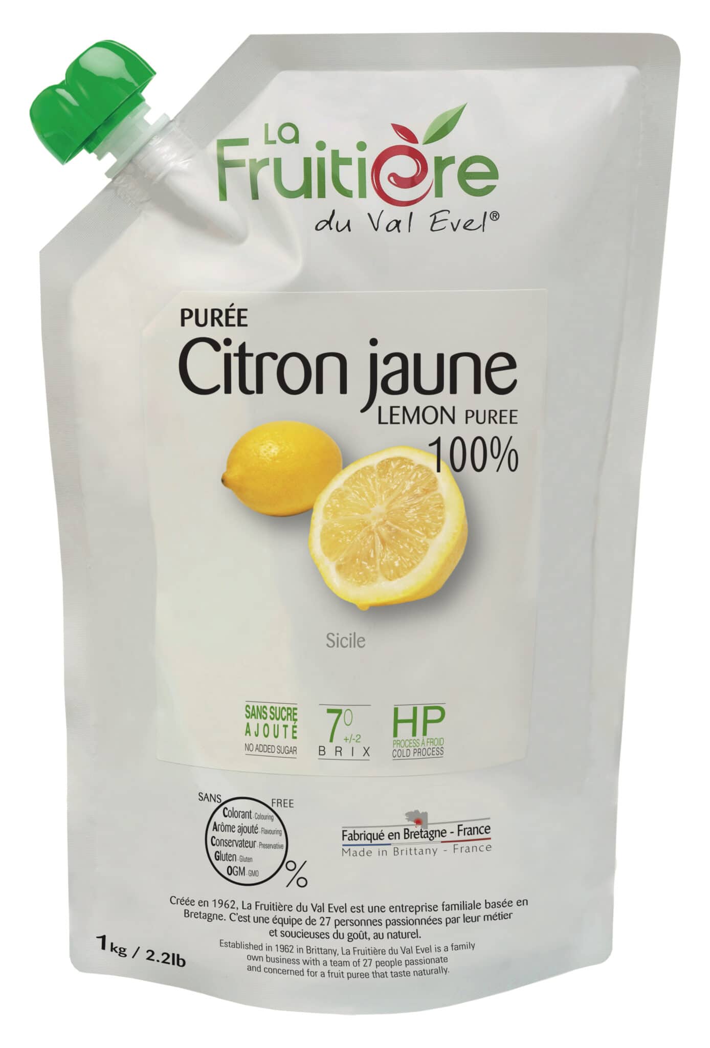 PURÉE DE CITRON JAUNE 100% - La Fruitière du Val Evel