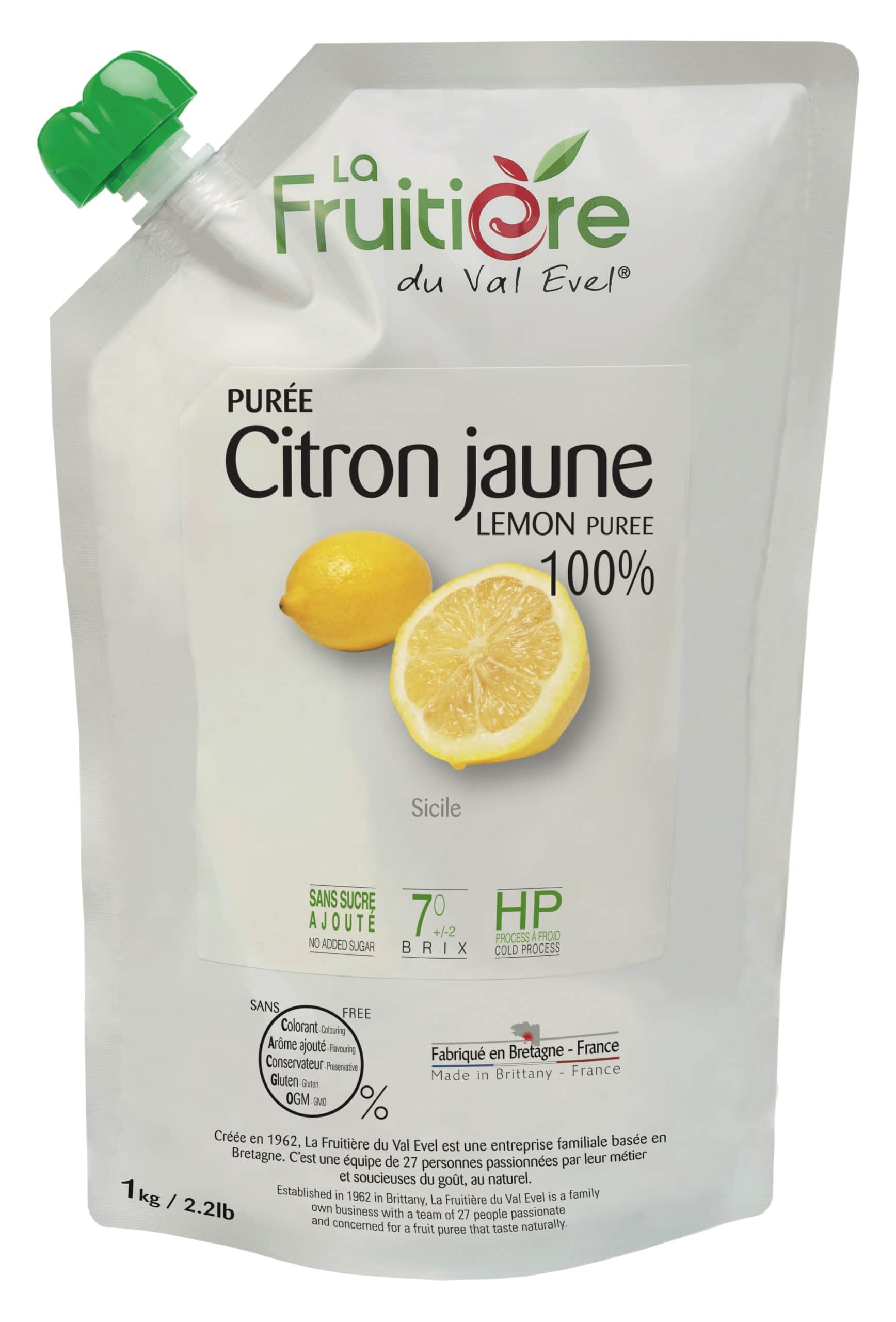 PURÉE DE CITRON JAUNE 100% - La Fruitière du Val Evel